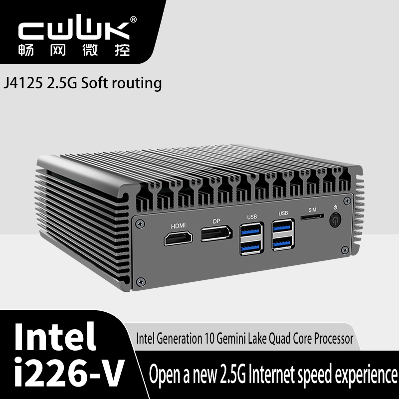 New J4125 Soft route i226/2.5G NIC Dual memory card slot Mini-host ...