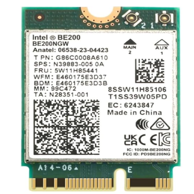WiFi 7 BE200 NGW Wireless Card, Tri-Band 6GHz/5GHz/2.4GHz M.2 NGFF Blu ...