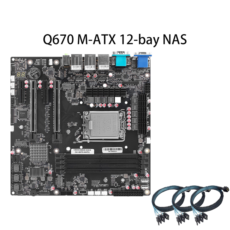CWWK Q670 12-Bay NAS M-ATX Motherboard(LGA1700, 12th/13th/14th Gen. De – cwwk
